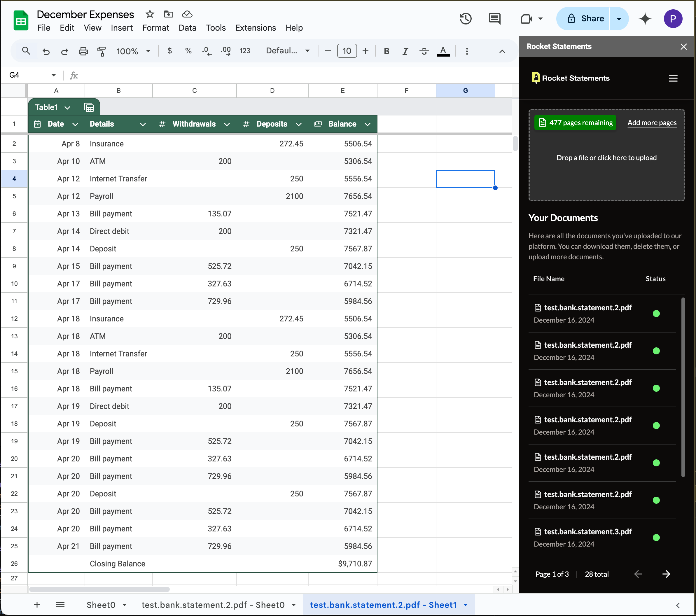 Introducing Rocket Statements: Your Ultimate Google Sheets™ Add-On for Effortless Bank Statement ...